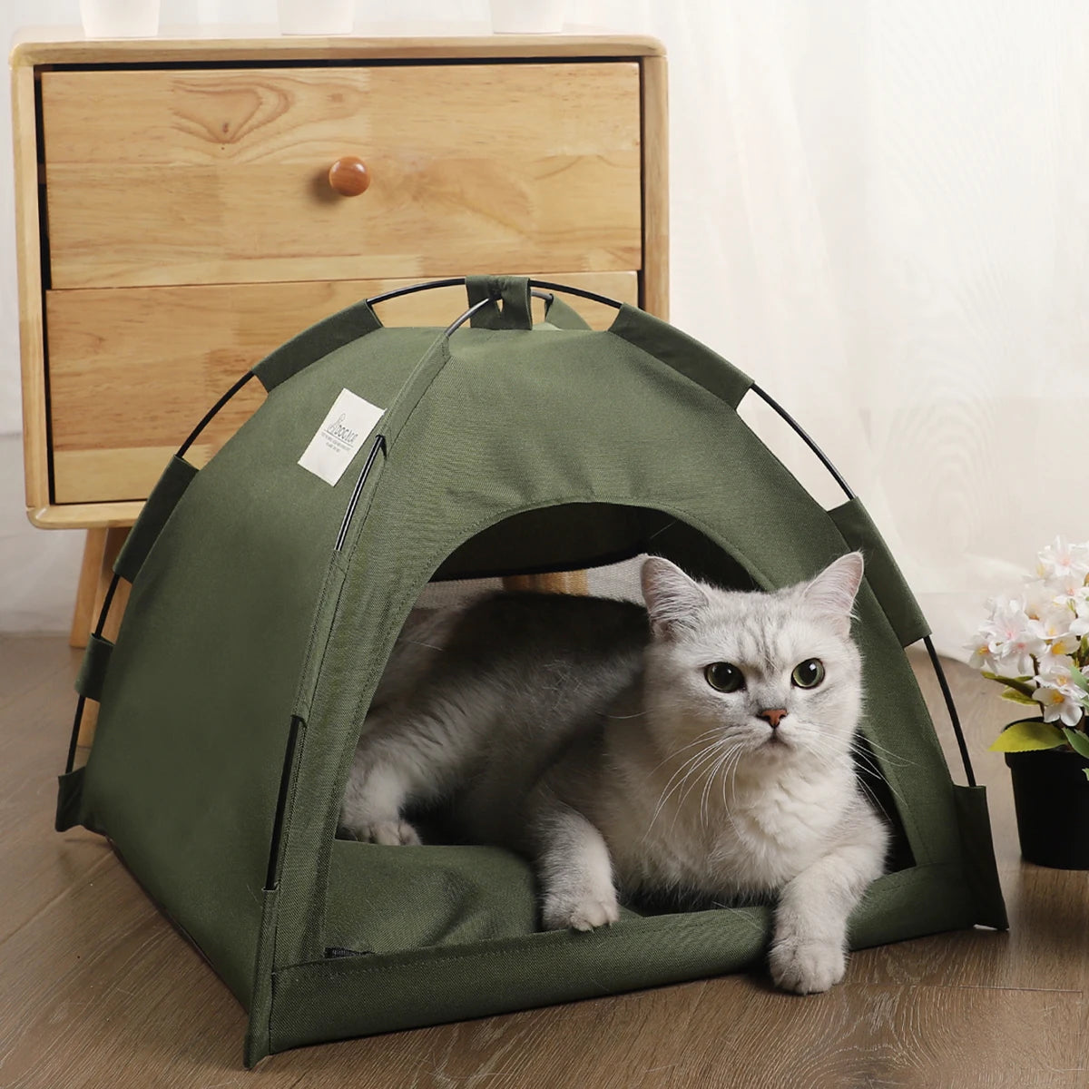 Clamshell Cat Tent Bed – PerkyPine